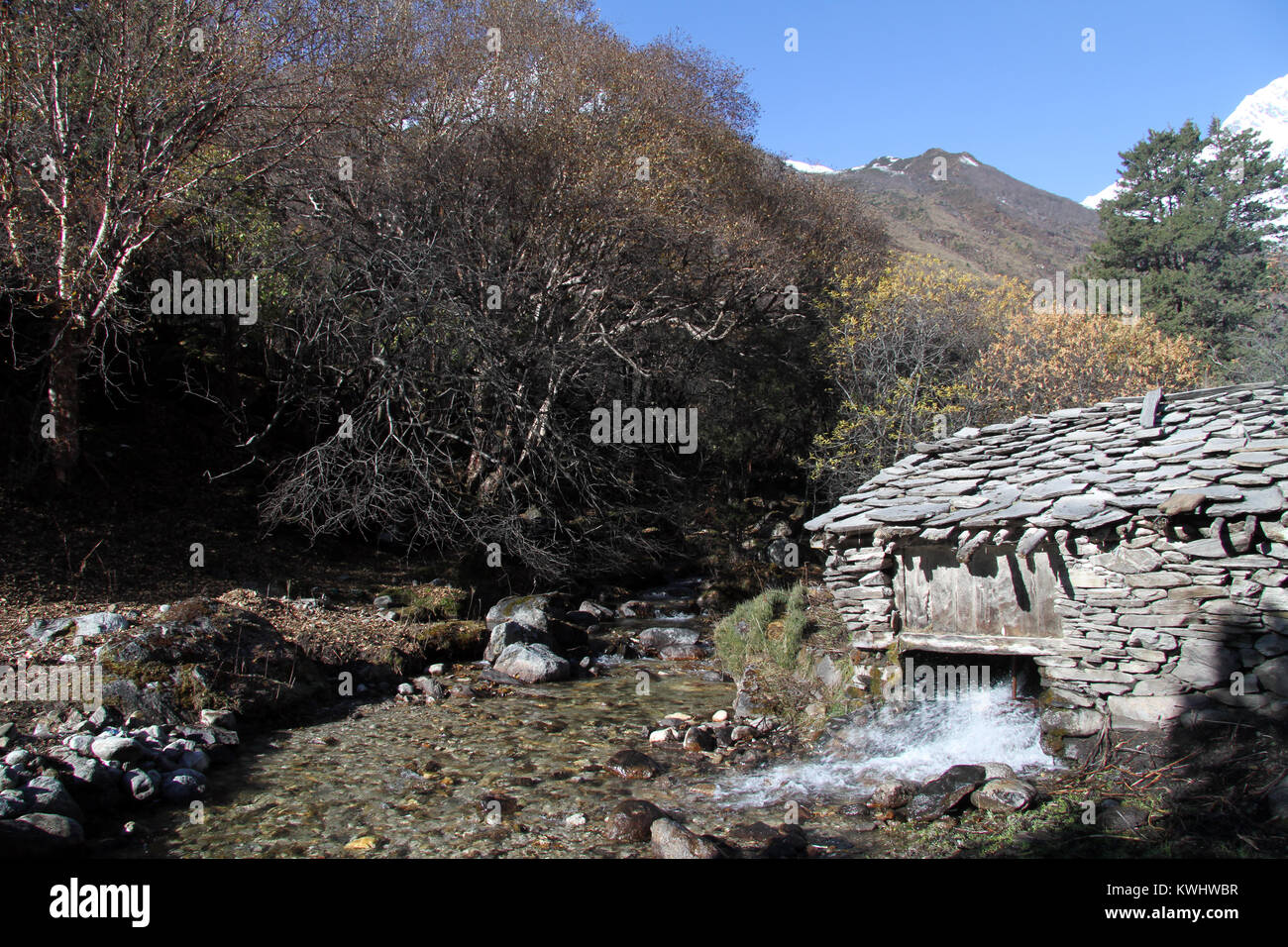 Small mill house in village in Nepal Stock Photo - Alamy