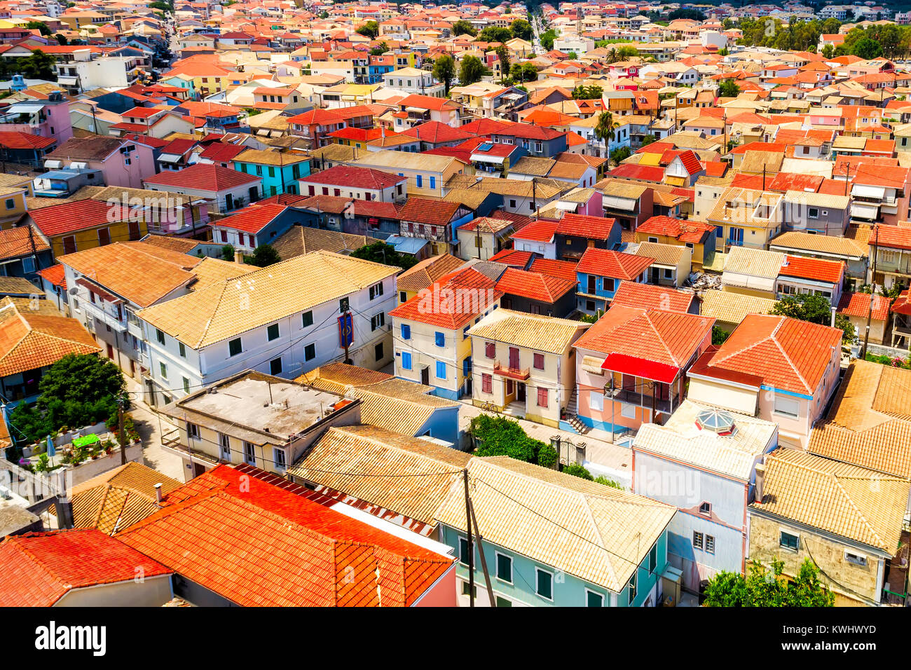 Aerial view of Lefkada town, Lefkada island, Greece Stock Photo - Alamy