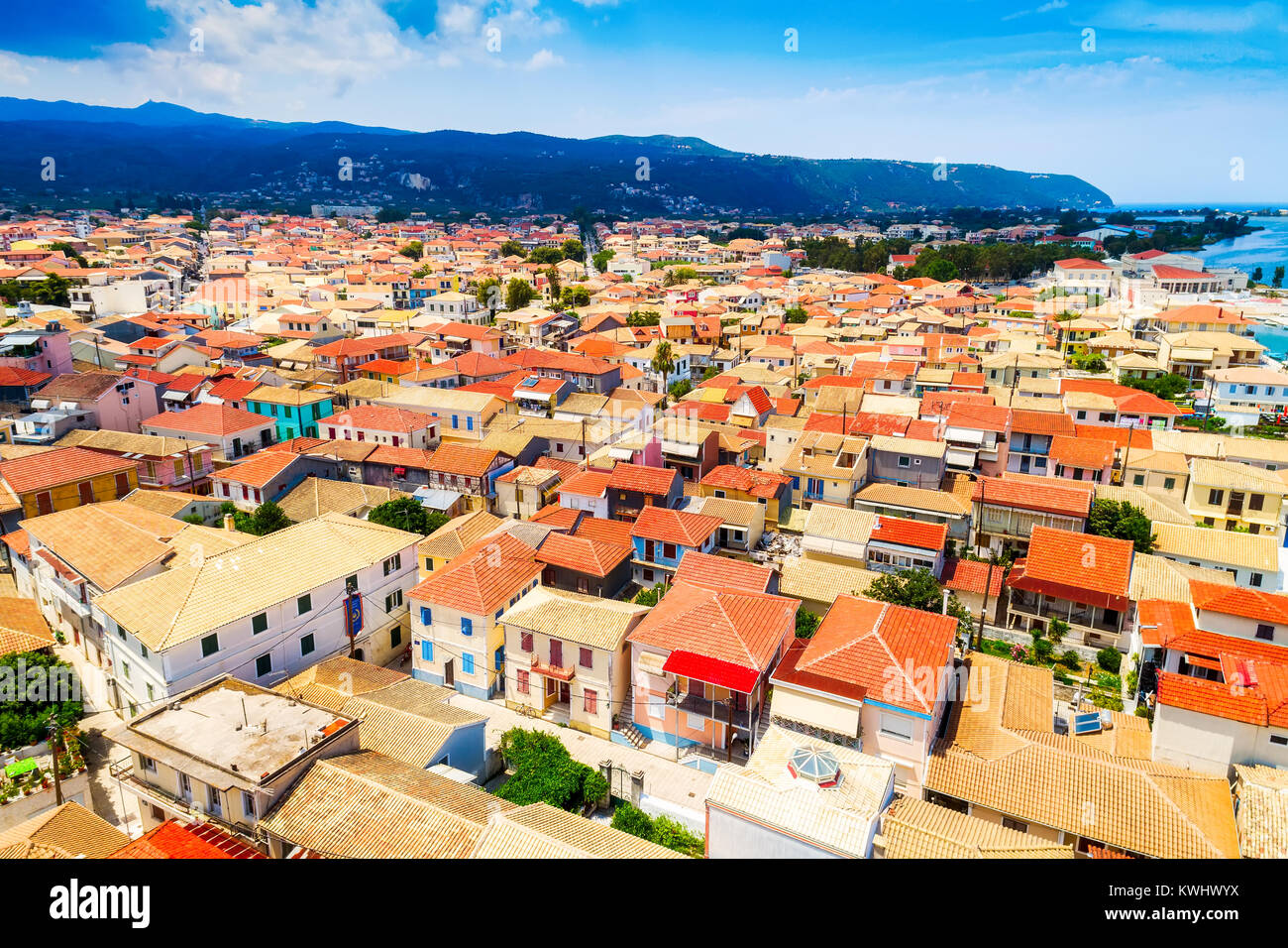 Aerial view of Lefkada town, Lefkada island, Greece Stock Photo - Alamy