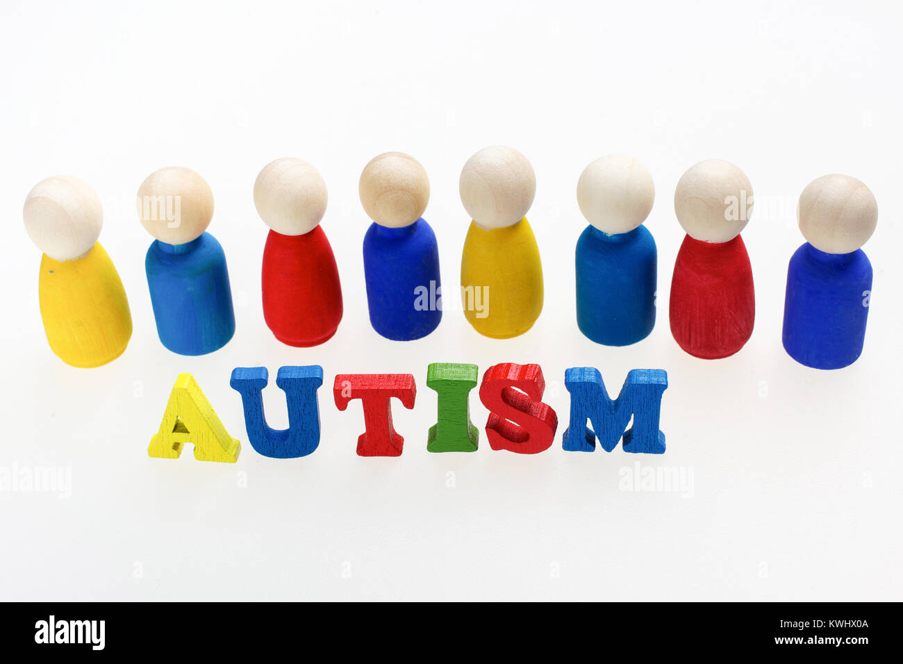 Autism inscription with figures on a white Stock Photo - Alamy