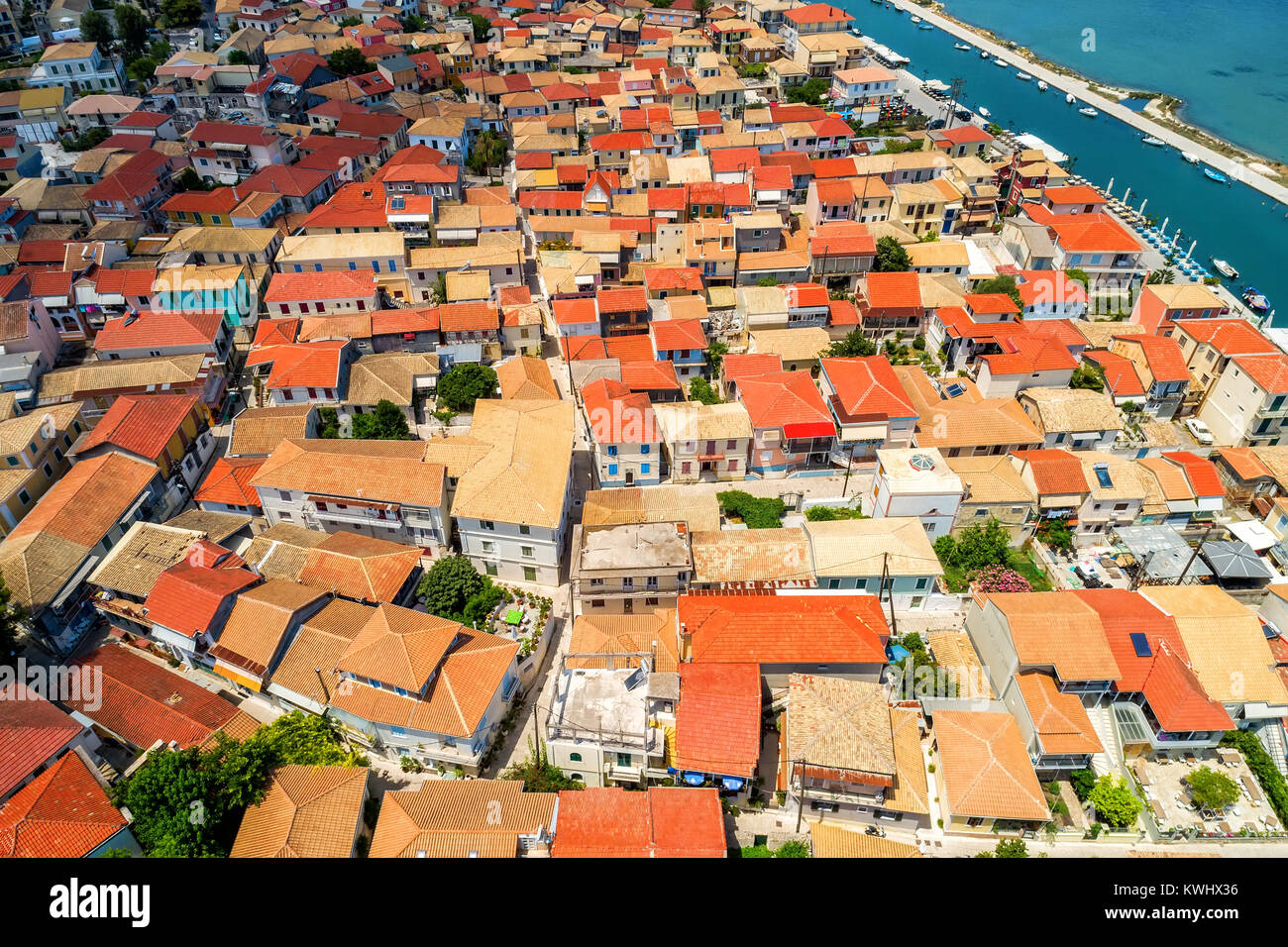 Aerial view of Lefkada town, Lefkada island, Greece Stock Photo - Alamy