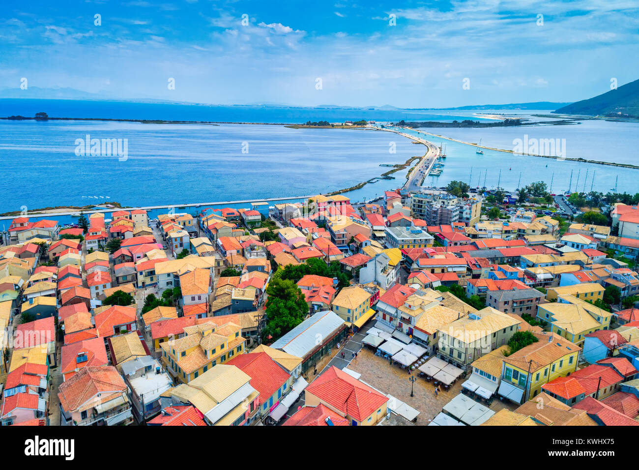 Aerial view of Lefkada town, Lefkada island, Greece Stock Photo - Alamy