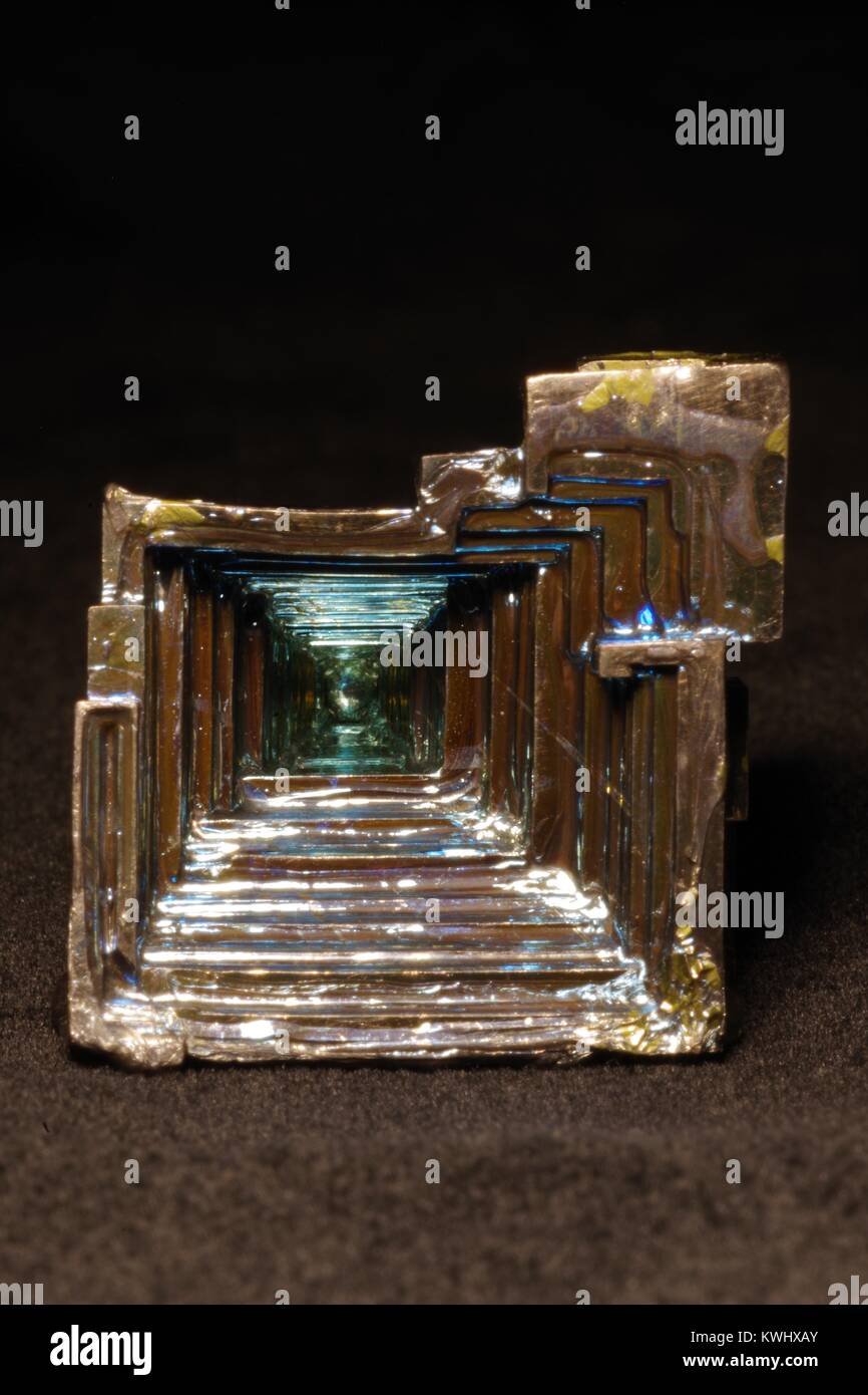 Macro Photo of Bismuth Metal Crystal, Displaying Colourful Iridescent ...