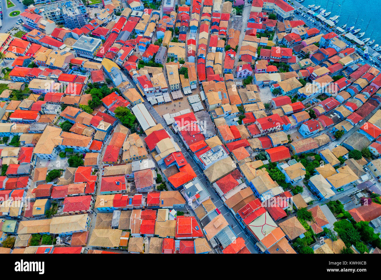 Aerial view of Lefkada town, Lefkada island, Greece Stock Photo - Alamy