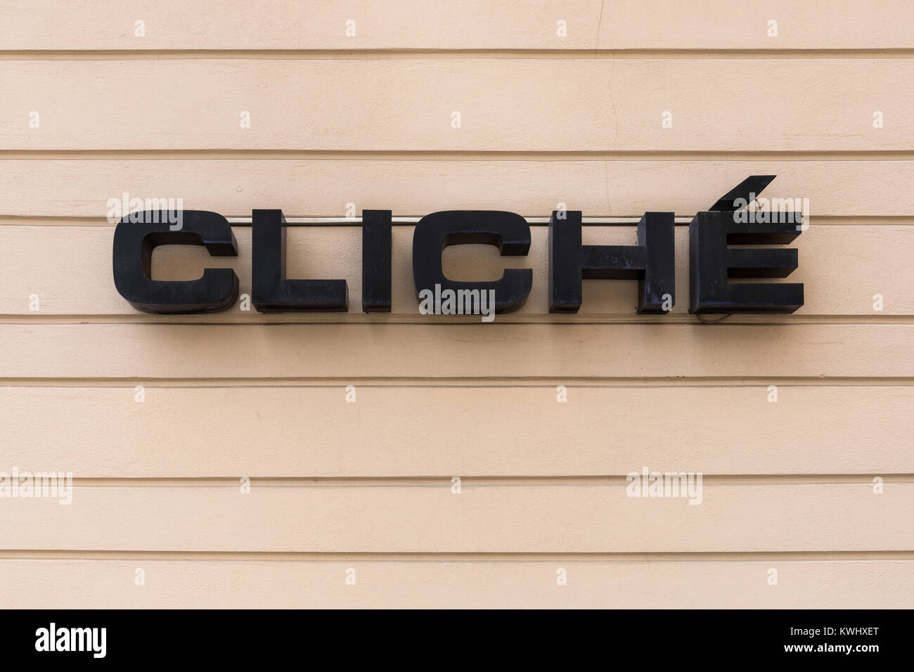 Cliche store name outside of the building Stock Photo - Alamy