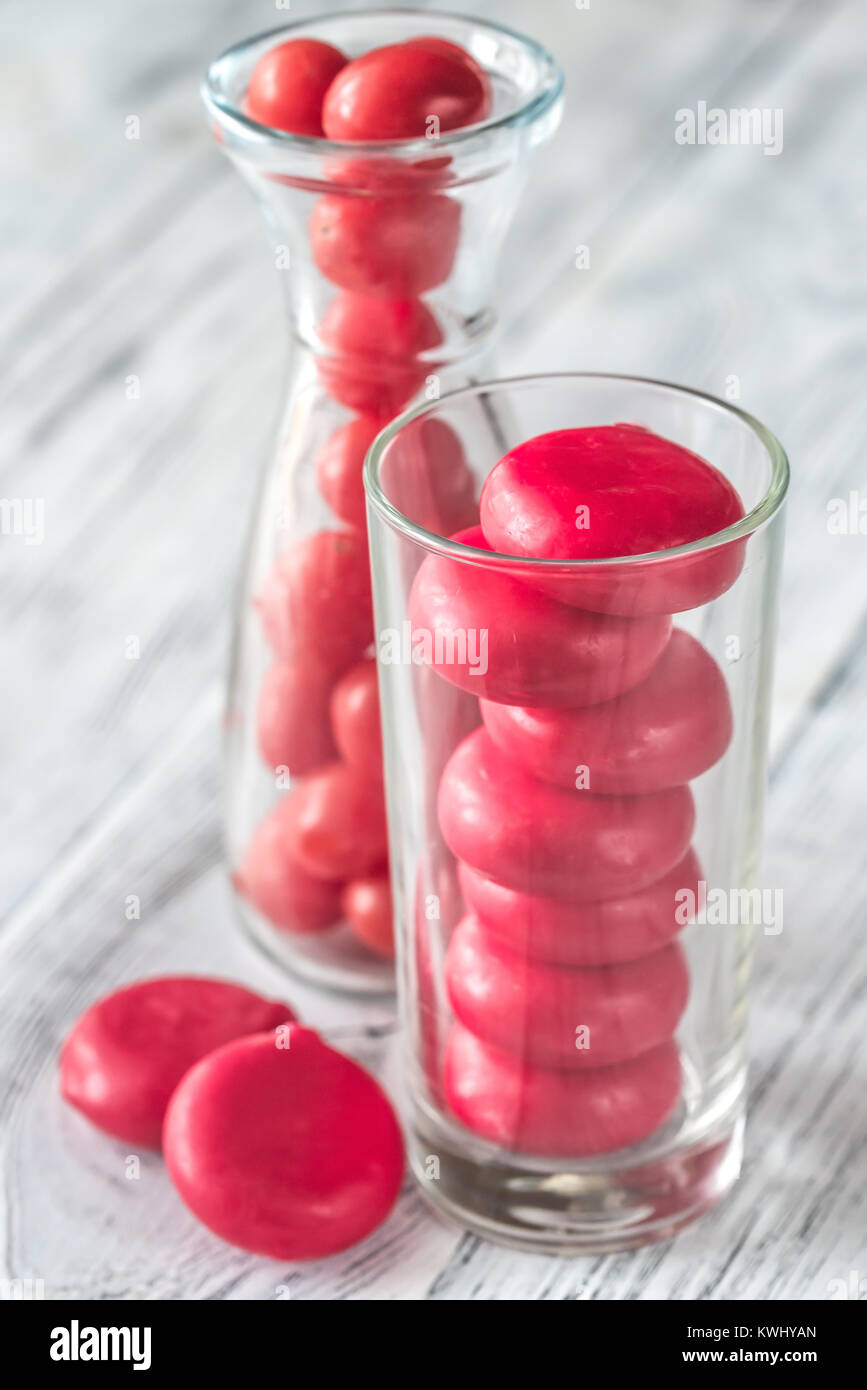 Stack of mini cheese in the glass Stock Photo - Alamy