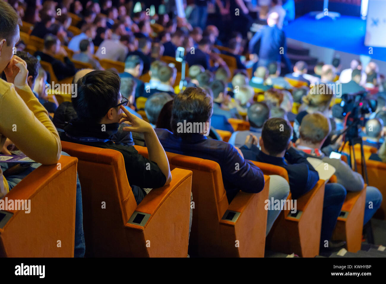 People attend business conference in congress hall Stock Photo - Alamy