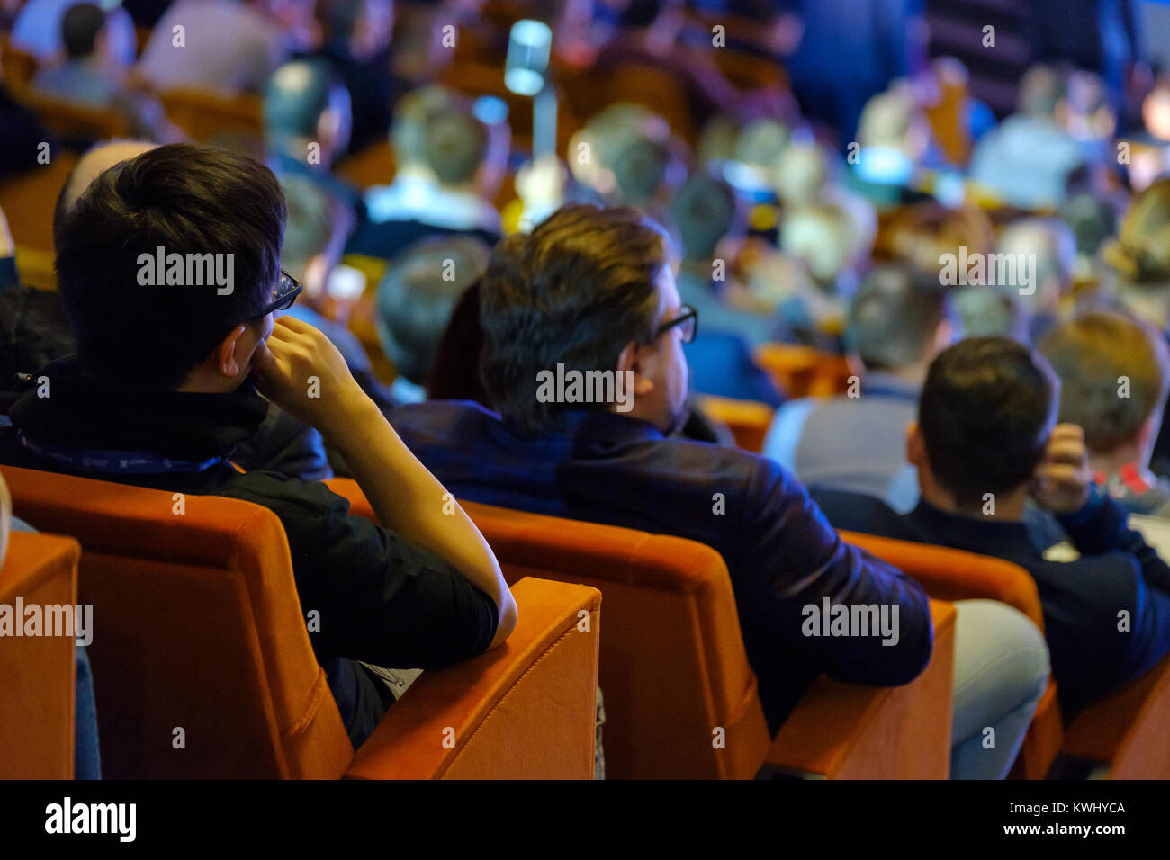 People attend business conference in congress hall Stock Photo - Alamy