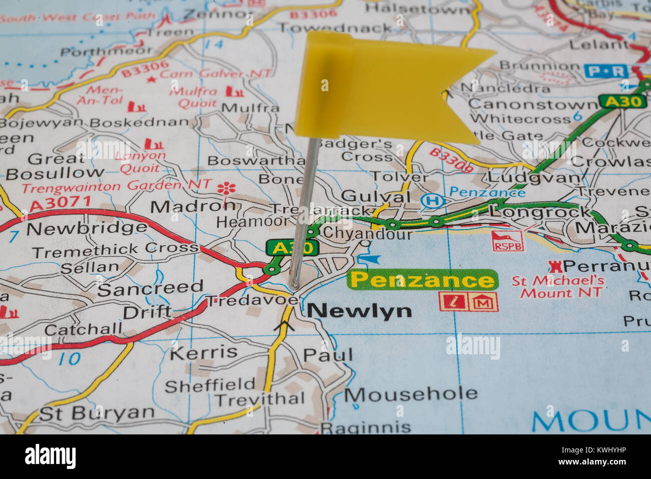 St Buryan Map High Resolution Stock Photography and Images - Alamy