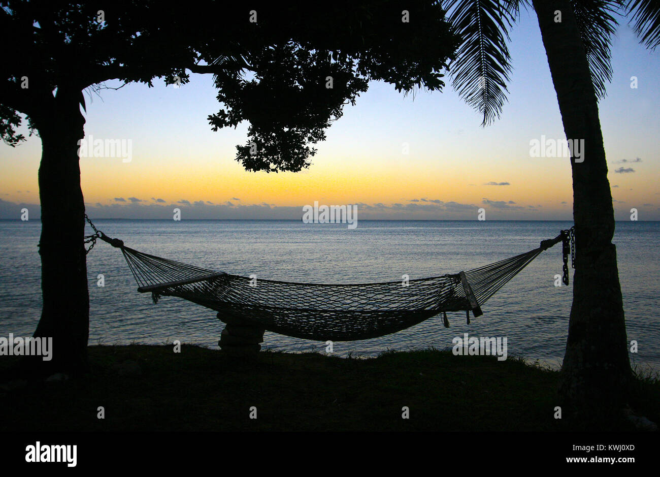 Hammock. Lifuka island. Ha´apai islands. Tonga. Polynesia Stock Photo ...