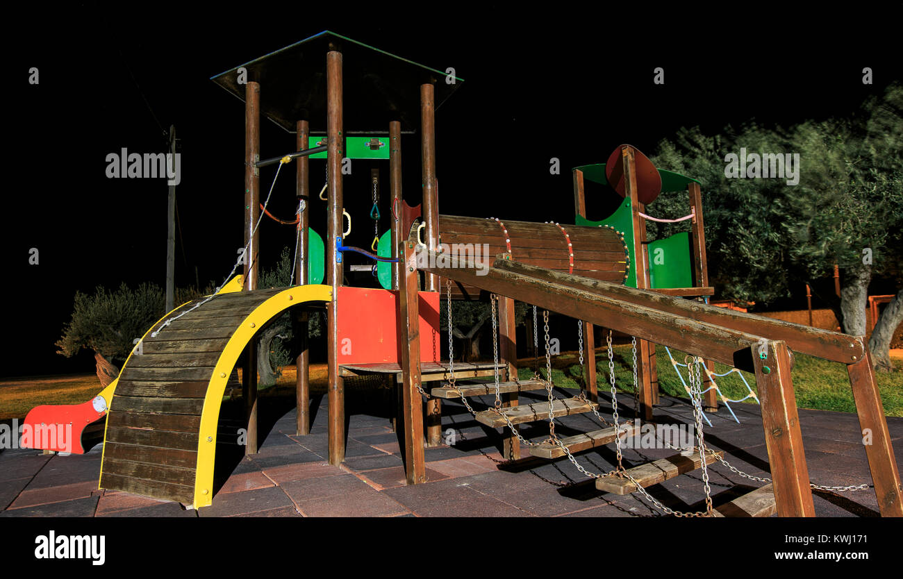 Play ground photo in the night Stock Photo - Alamy