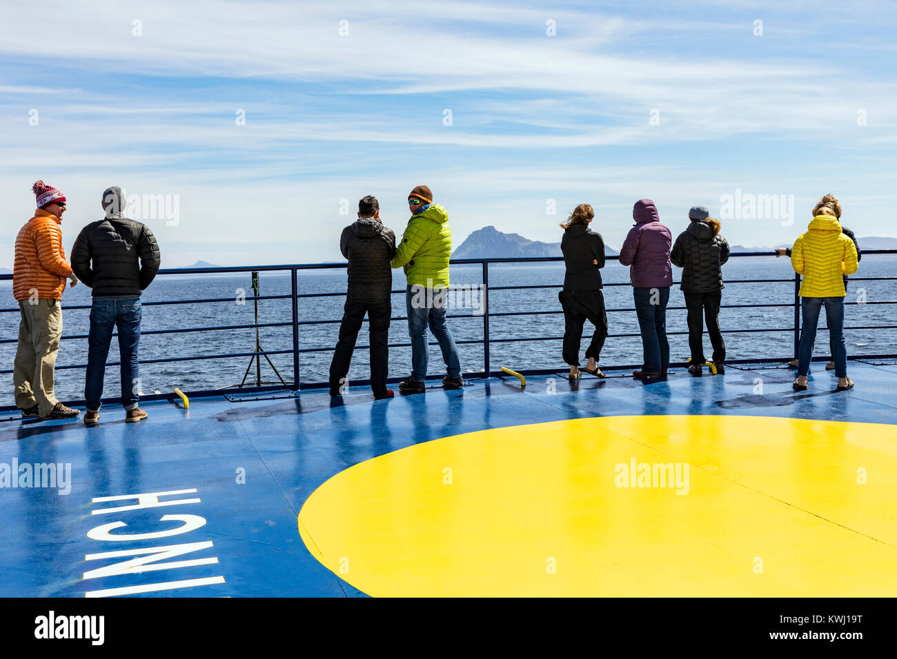 Travelers view Cape Horn; Cabo de Hornos; southernmost headland of ...