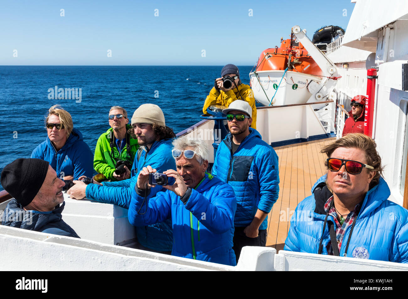 Travelers including Ice Axe Expedition owner Doug Stoup view Cape Horn ...