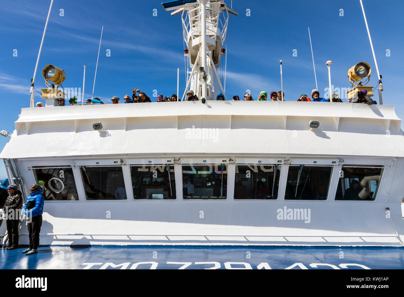 Travelers view Cape Horn; Cabo de Hornos; southernmost headland of ...