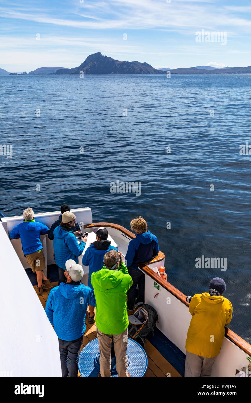 Travelers view Cape Horn; Cabo de Hornos; southernmost headland of ...