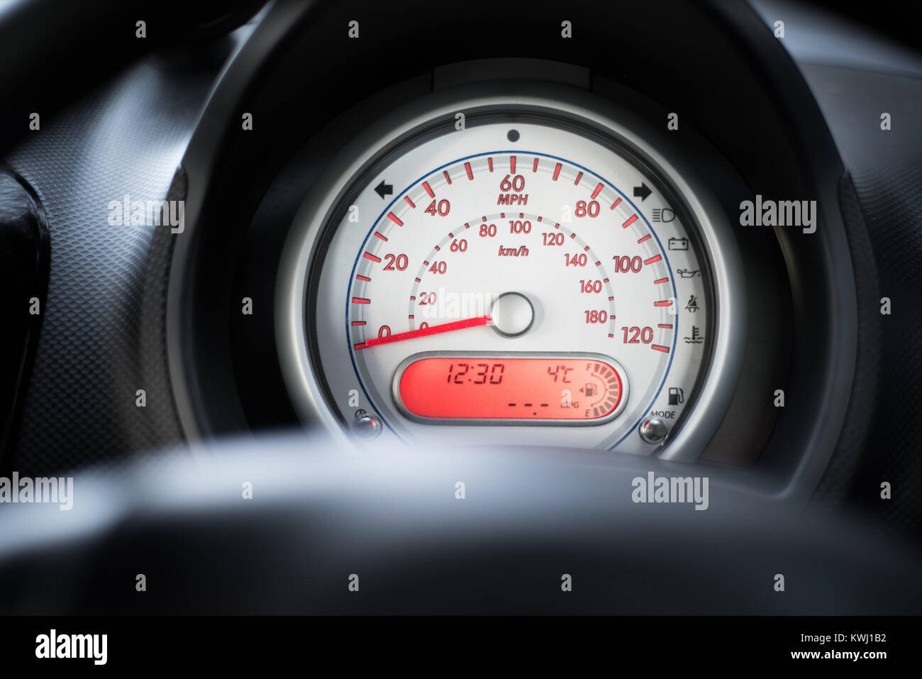 Speedometer - A Traditional Analog Speedometer with White Face and Red ...