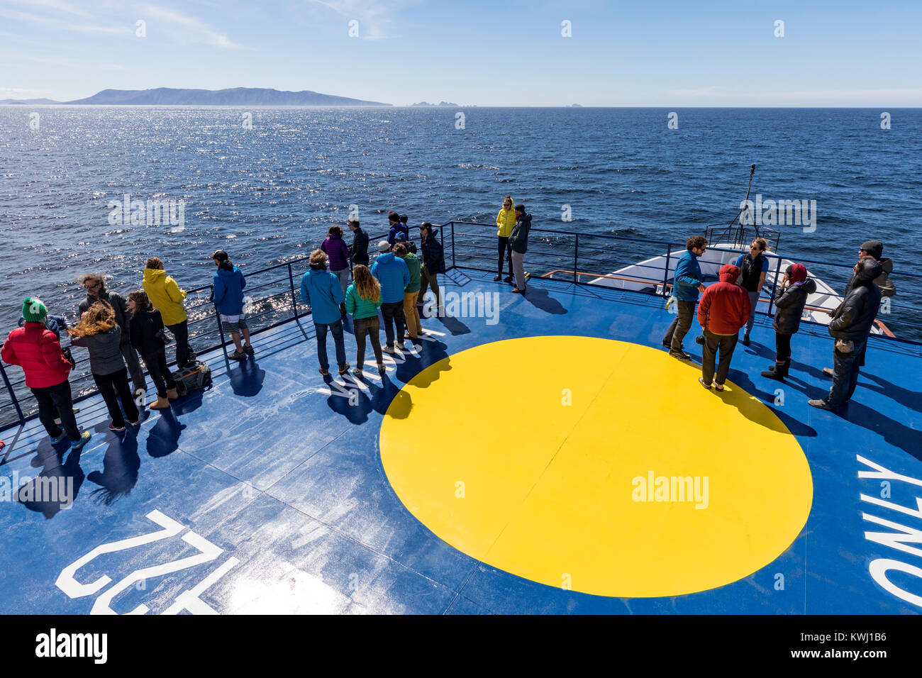 Travelers view Cape Horn; Cabo de Hornos; southernmost headland of ...