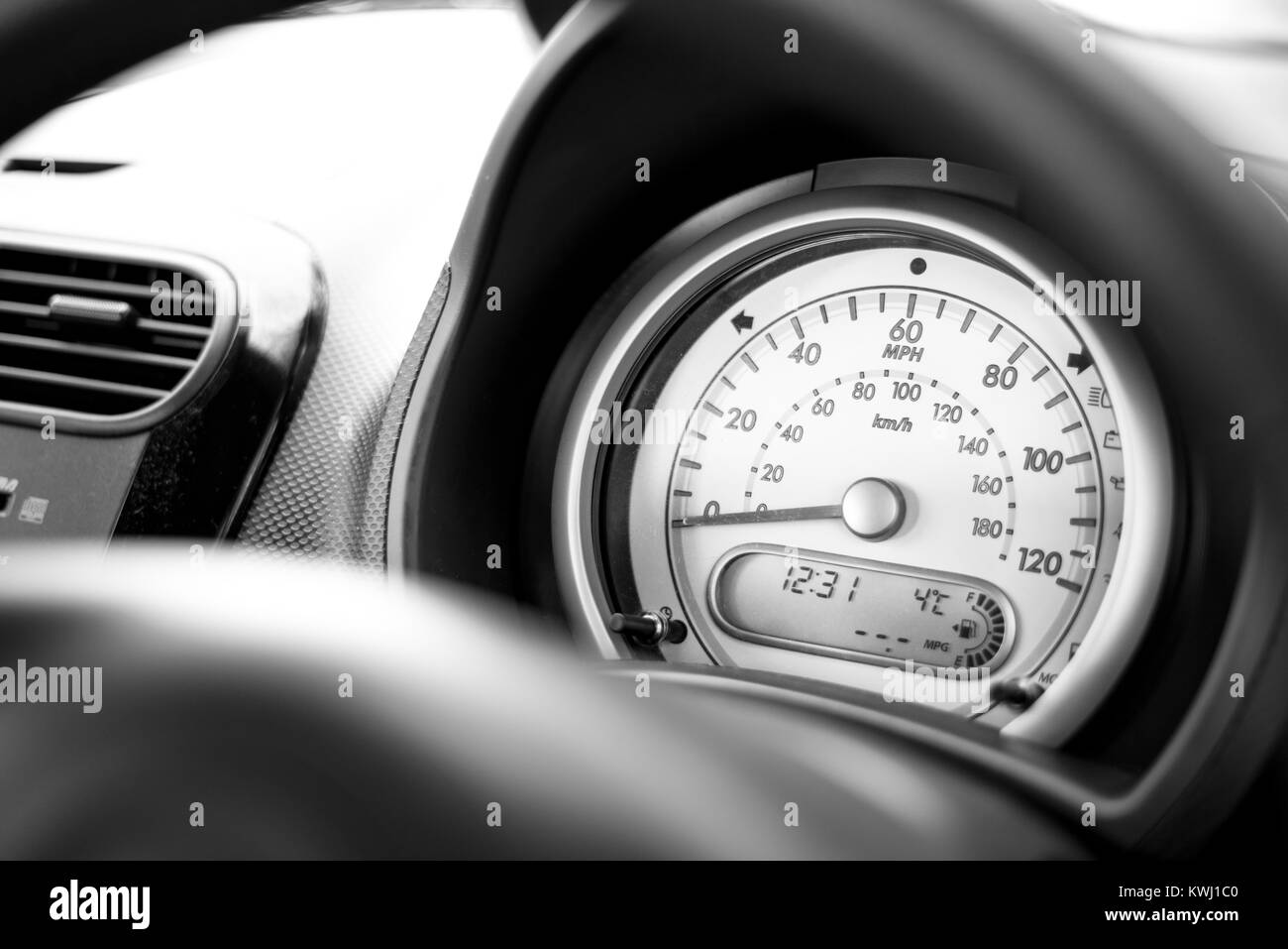 Speedometer - A Traditional Analog Speedometer with White Face and Red ...