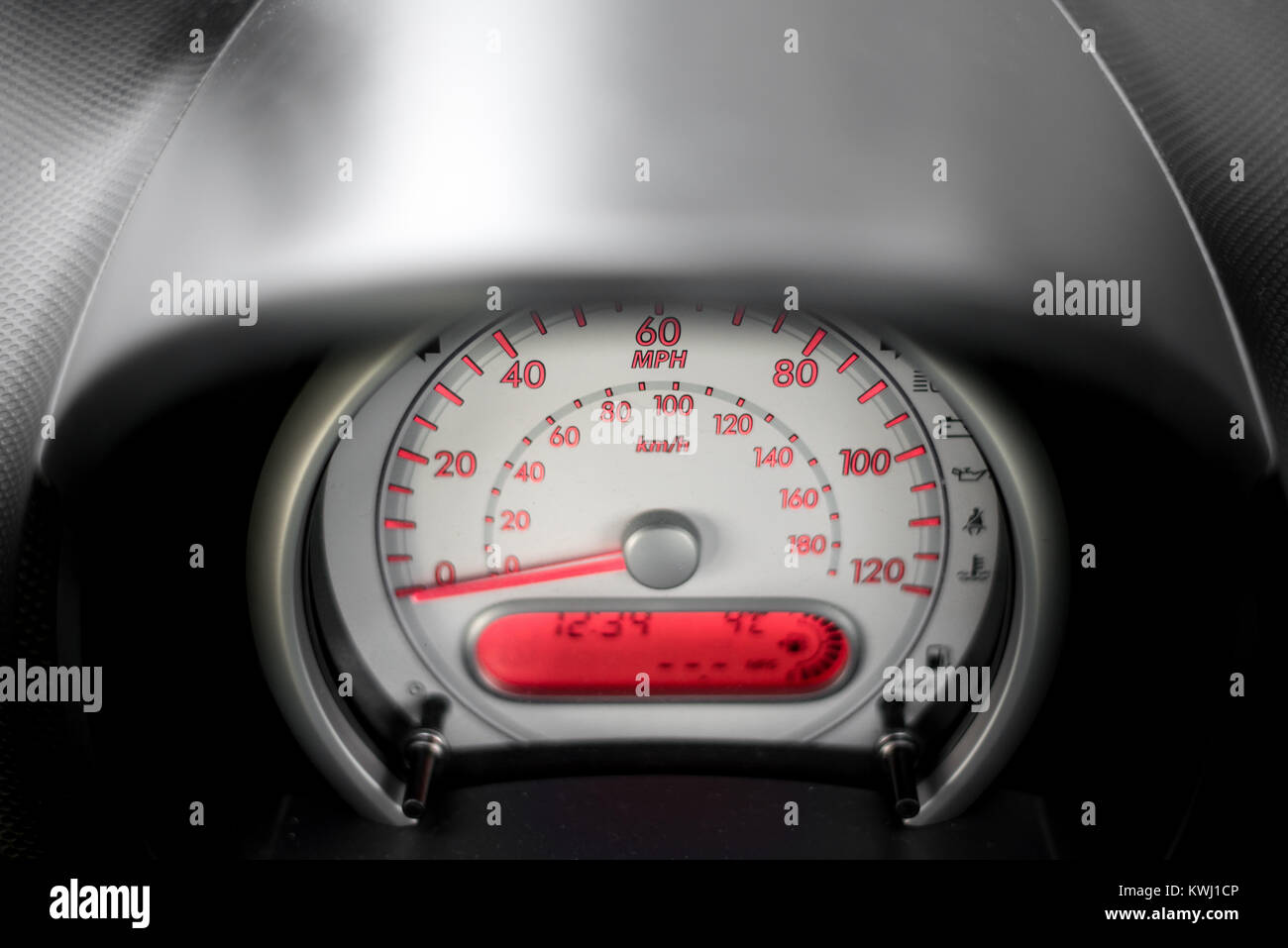 Speedometer - A Traditional Analog Speedometer with White Face and Red ...