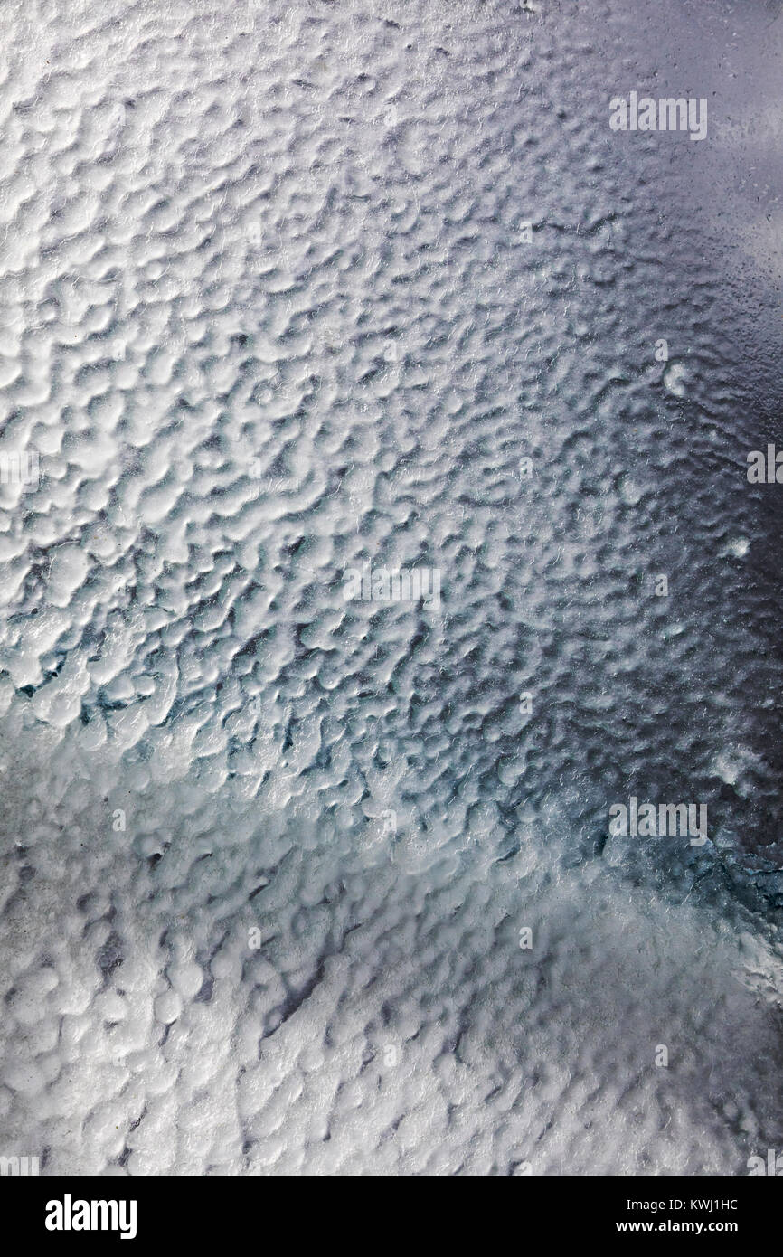 Ice coated windows; passenger ship Ocean Adventurer sails Boyd Strait ...