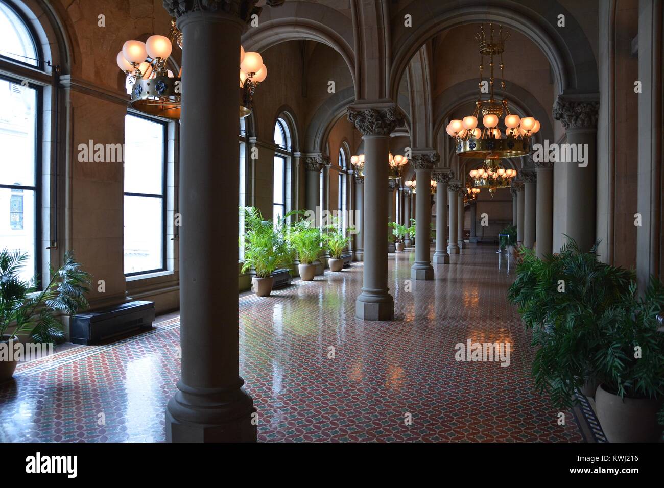 The interior of the New York State Capitol Building at the Capitol ...