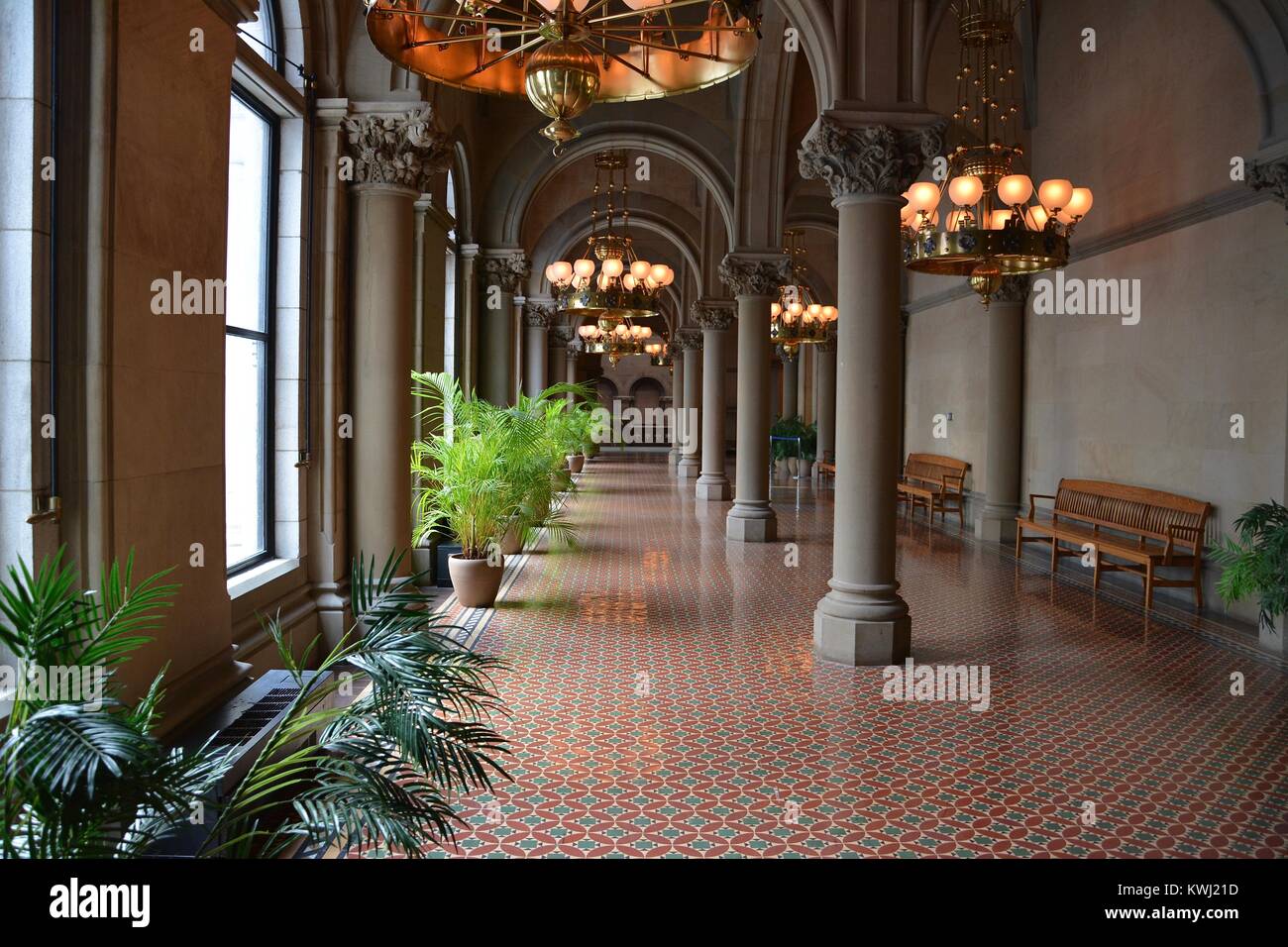 The interior of the New York State Capitol Building at the Capitol ...