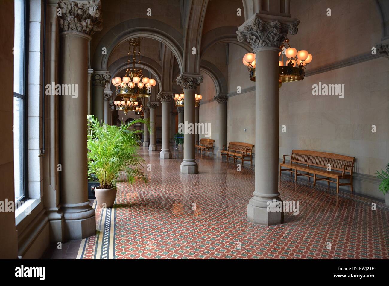The interior of the New York State Capitol Building at the Capitol ...