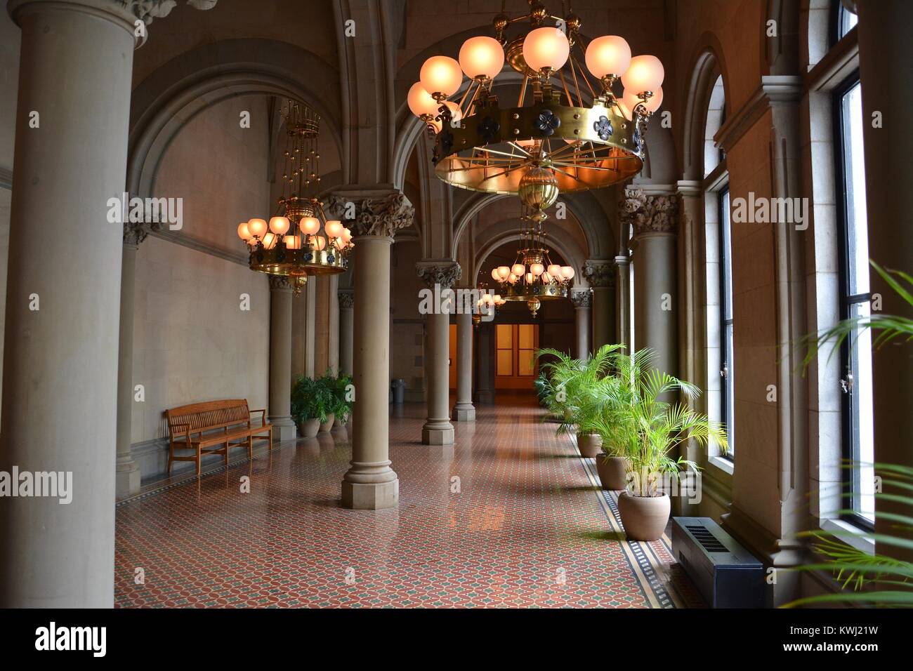 The interior of the New York State Capitol Building at the Capitol ...