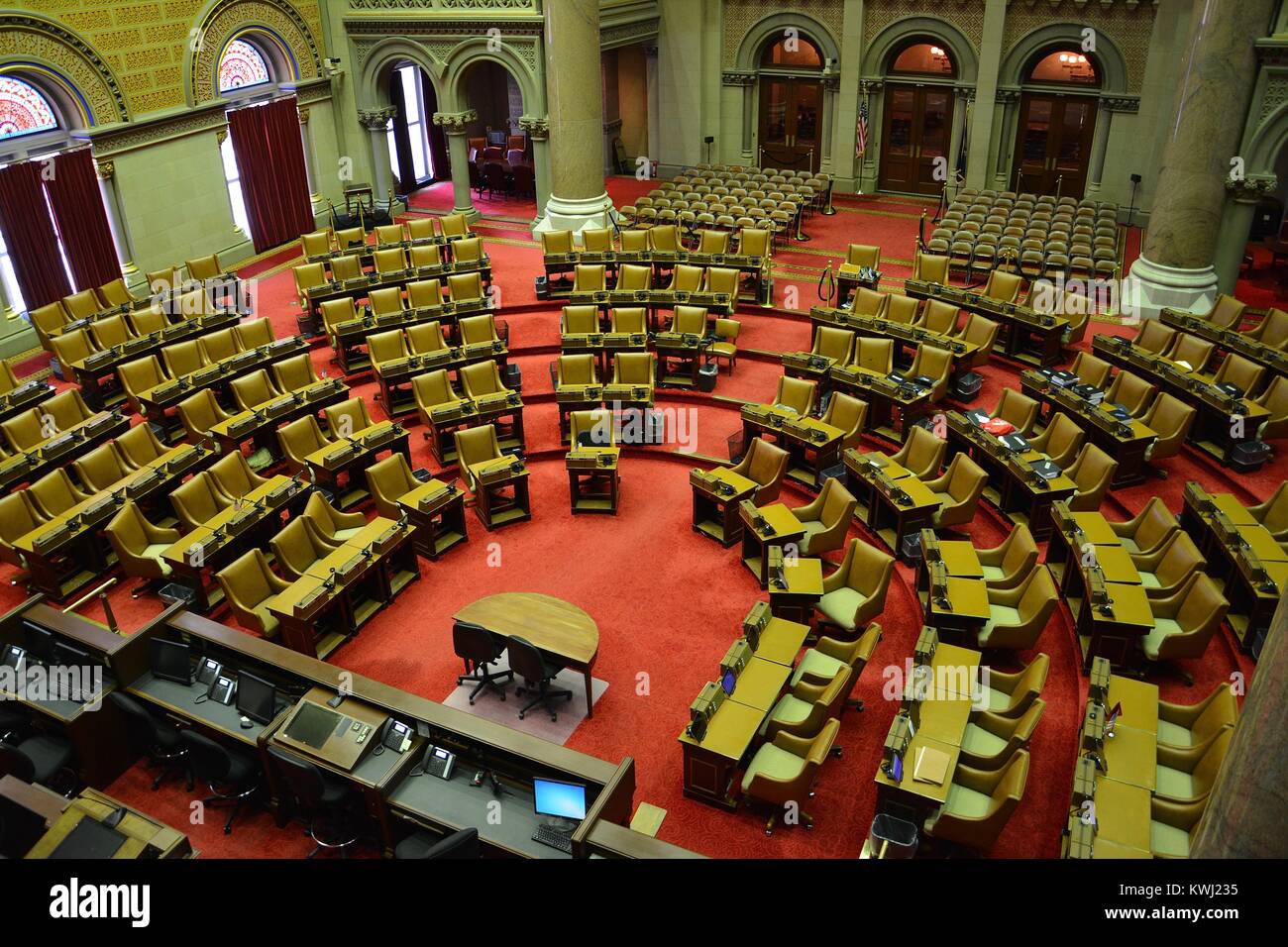 The interior of the New York State Capitol Building at the Capitol ...