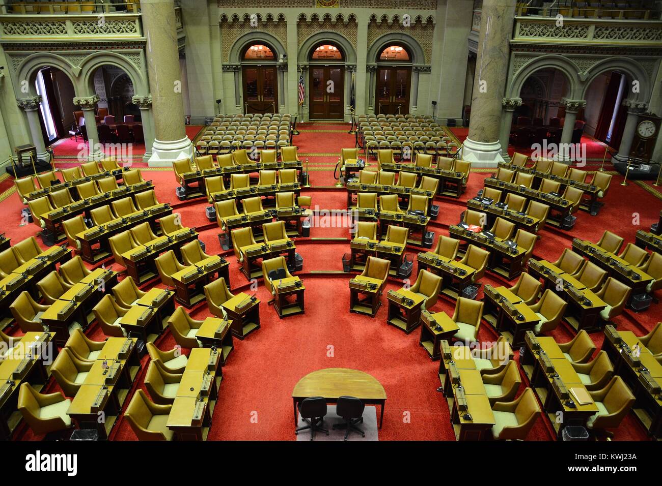 The interior of the New York State Capitol Building at the Capitol ...