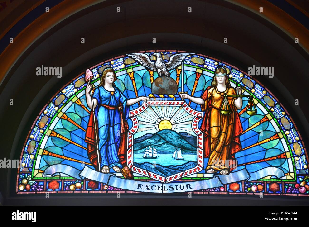 The interior of the New York State Capitol Building at the Capitol ...