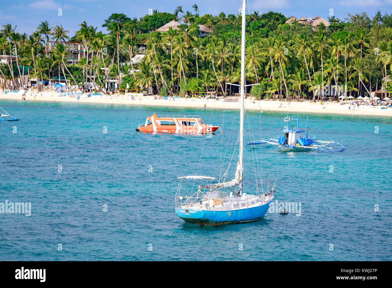 BORACAY ISLAND, PHILIPPINES - November 18, 2017 : Hopping Tour boats ...