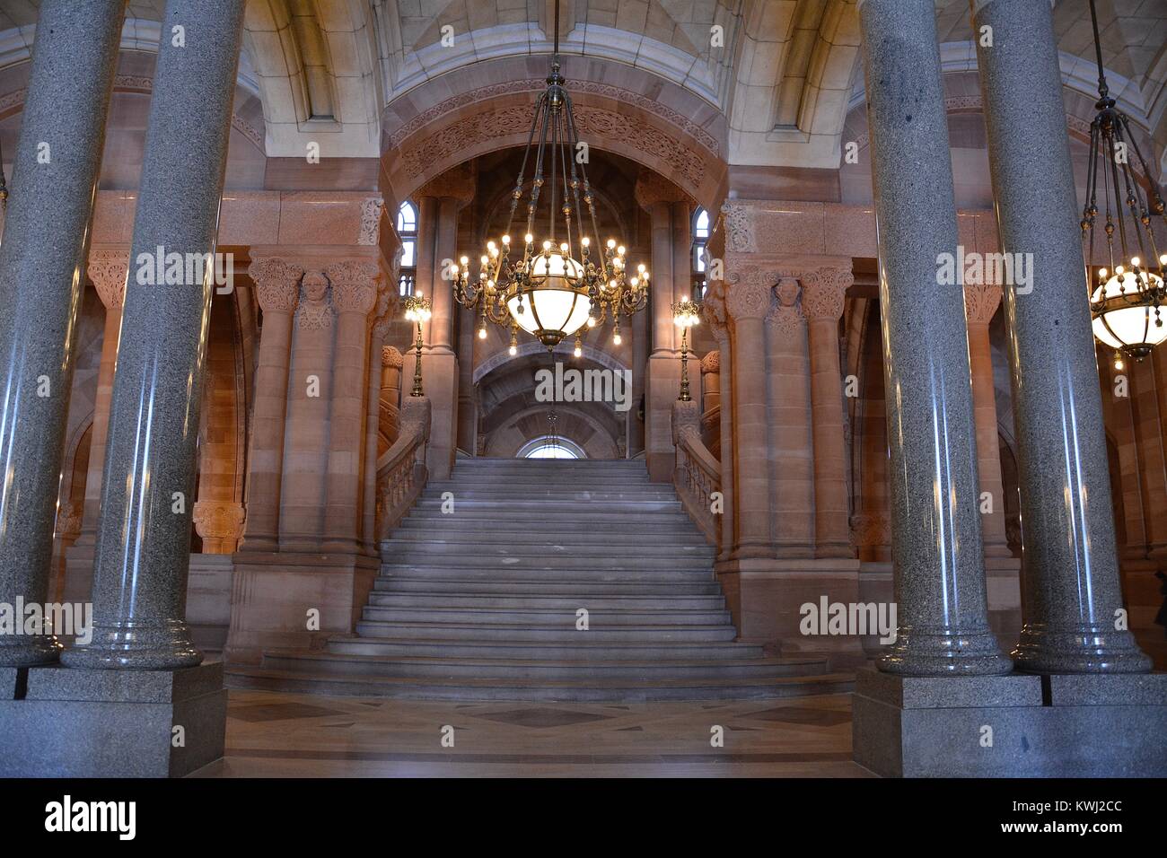 The interior of the New York State Capitol Building at the Capitol ...