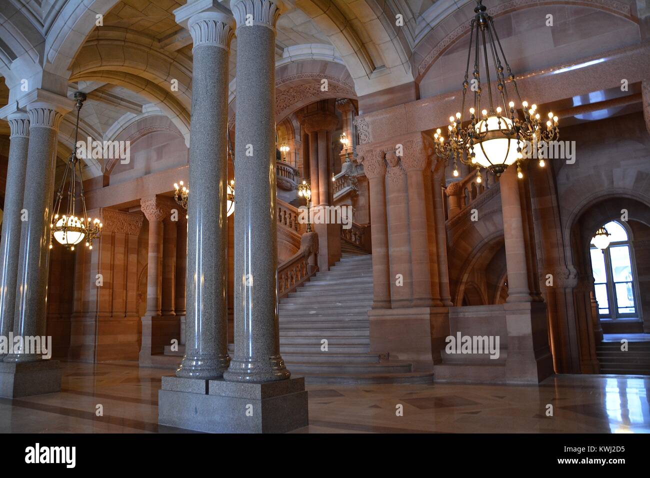 The interior of the New York State Capitol Building at the Capitol ...