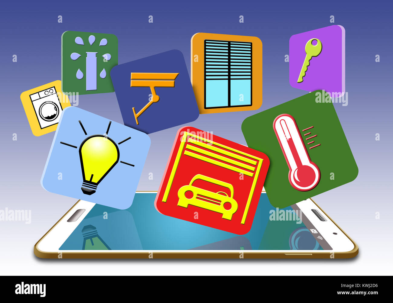 Smart home app icons are seen in this illustration Stock Photo - Alamy