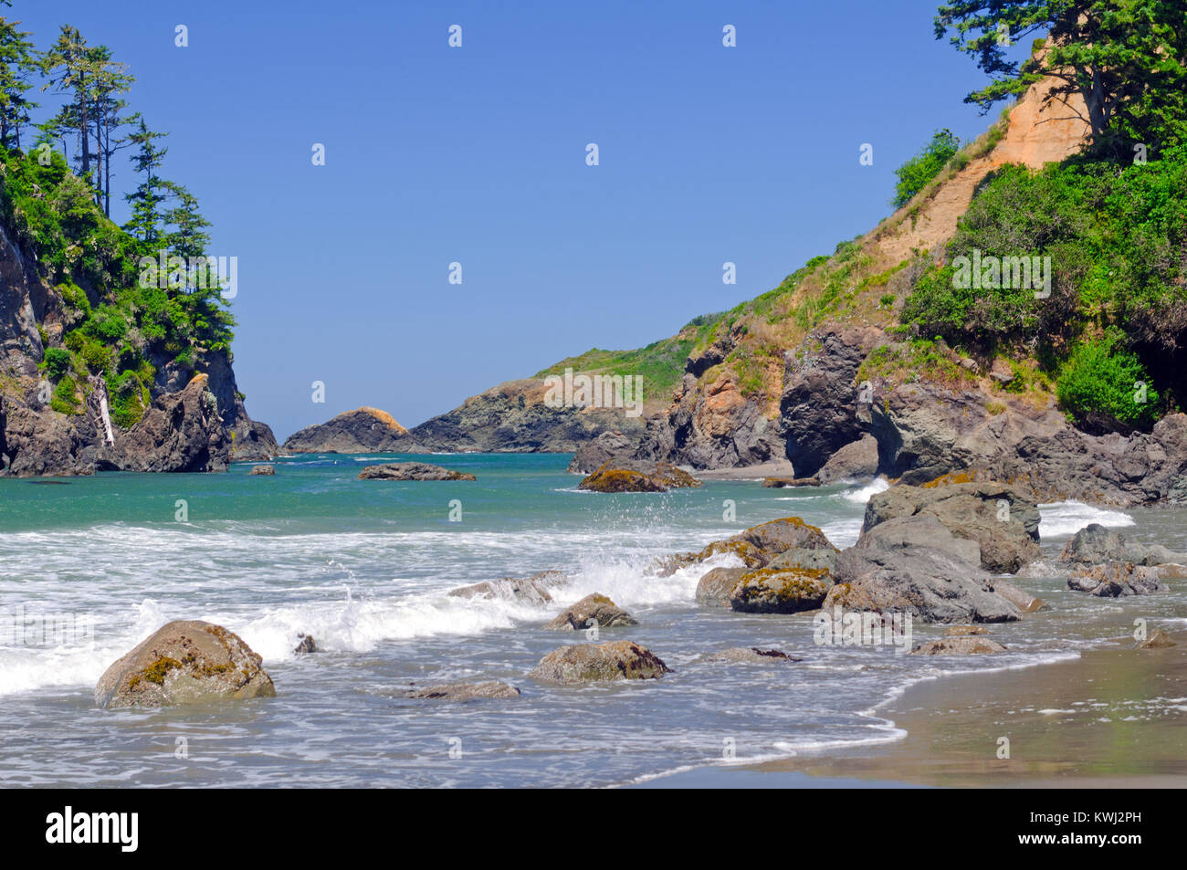 Sea Stacks along Trinidad State beach in California Stock Photo - Alamy