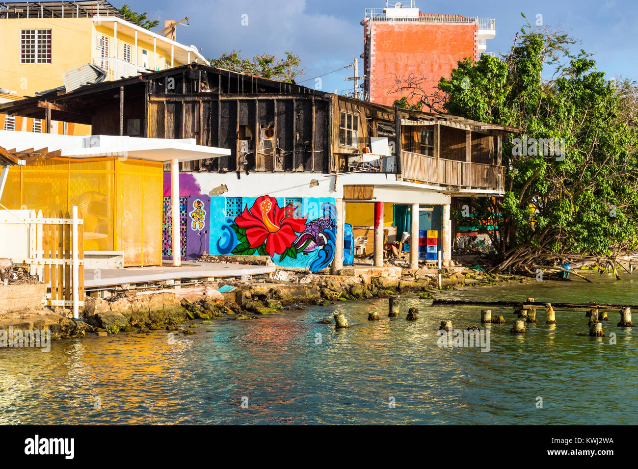 Colorful building on the beach Stock Photo - Alamy
