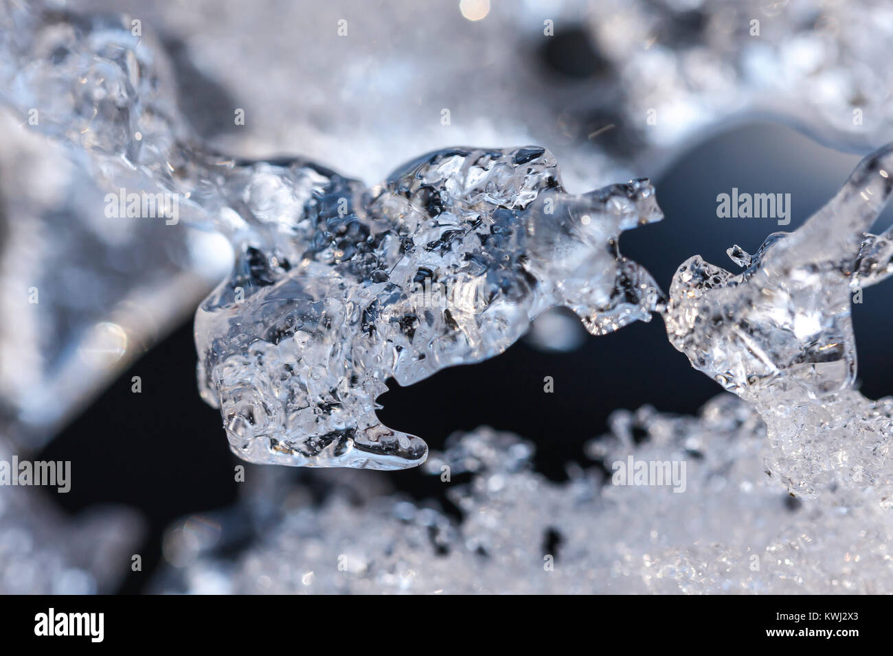 A macro image of ice formations in winter Stock Photo - Alamy