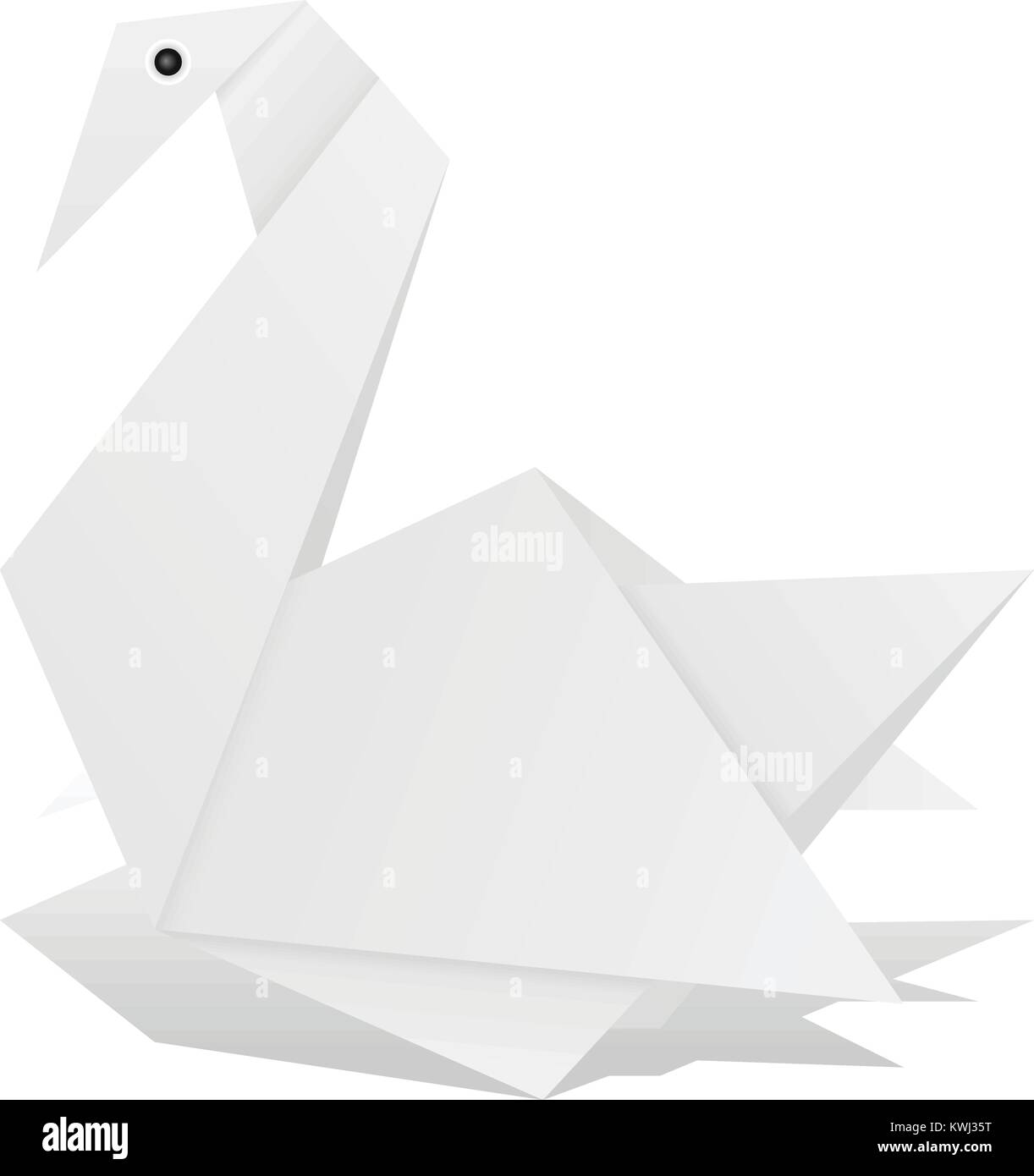 Origami swan on a white background Stock Vector Image & Art - Alamy