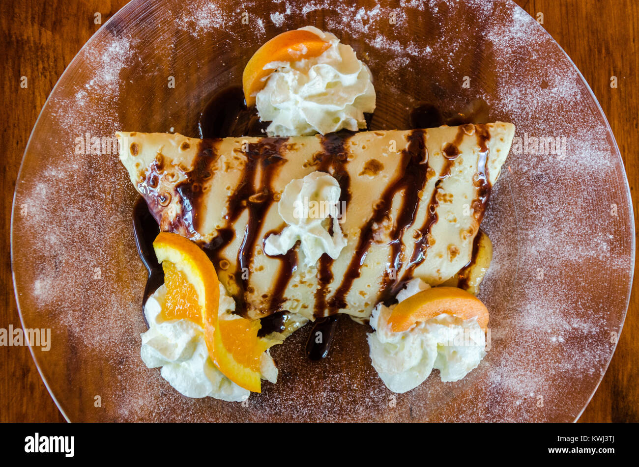 Boom boom banana - Crêpe with vanilla ice cream, chocolate cream ...