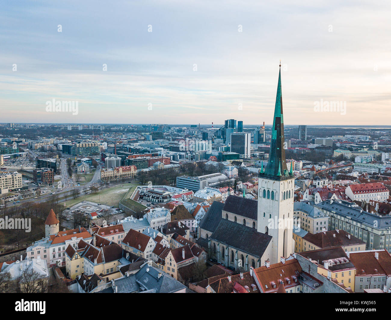 Aerial view of city Tallinn Estonia Stock Photo - Alamy