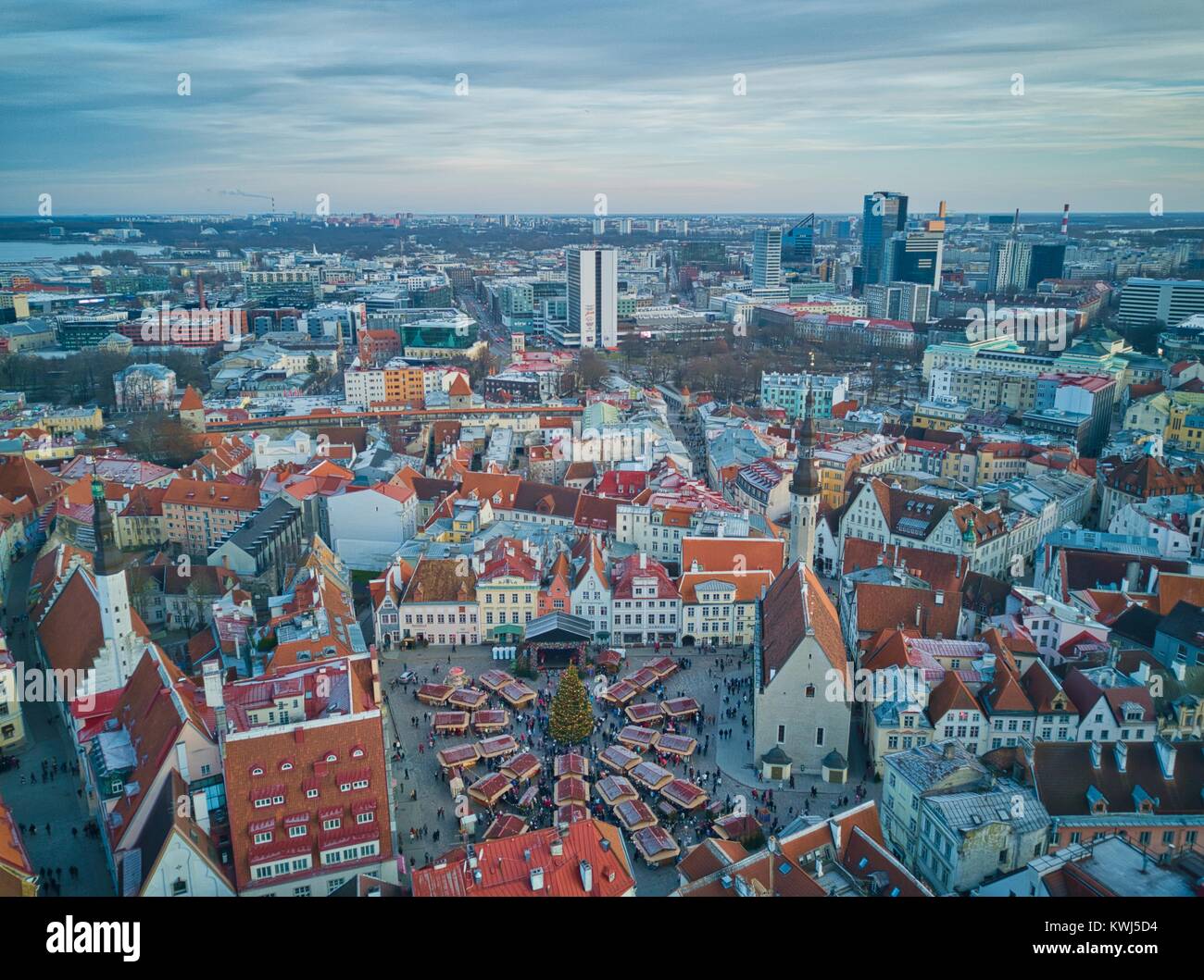 Aerial view of city Tallinn Estonia Stock Photo - Alamy