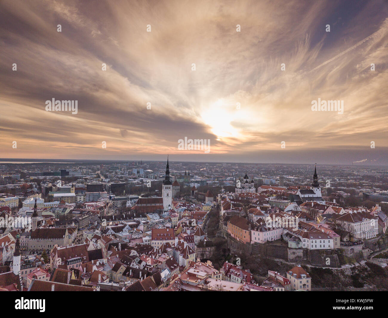 Aerial view of city Tallinn Estonia Stock Photo - Alamy