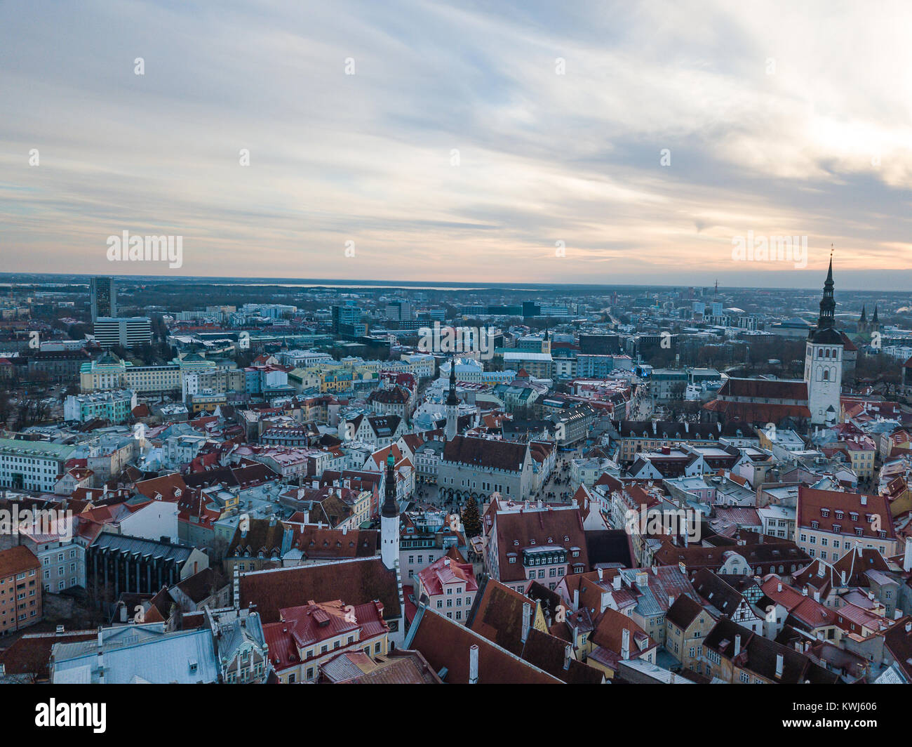 Aerial view of city Tallinn Estonia Stock Photo - Alamy