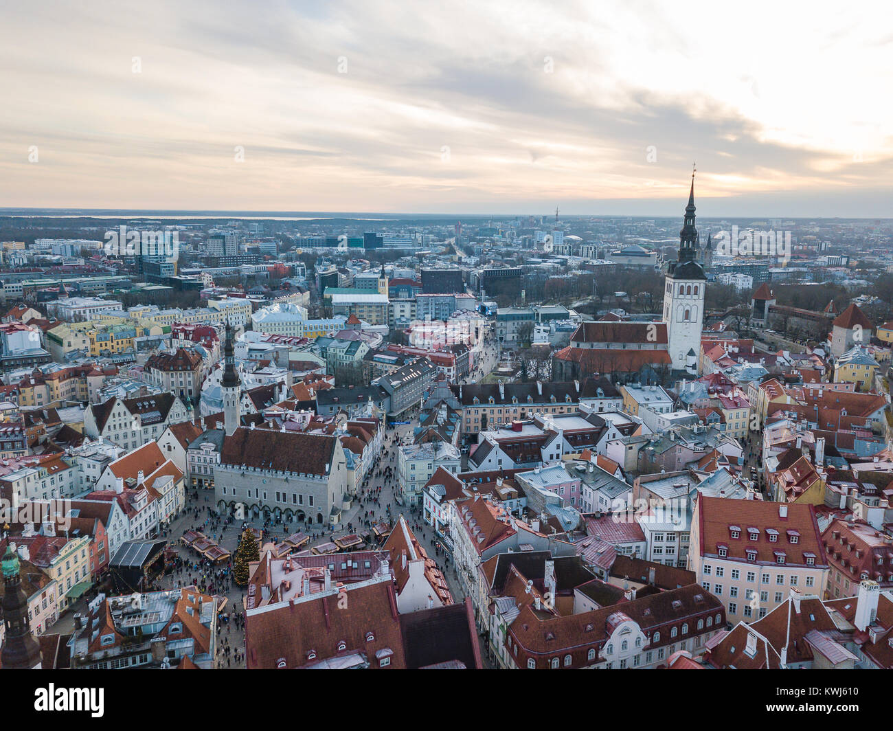 Aerial view of city Tallinn Estonia Stock Photo - Alamy