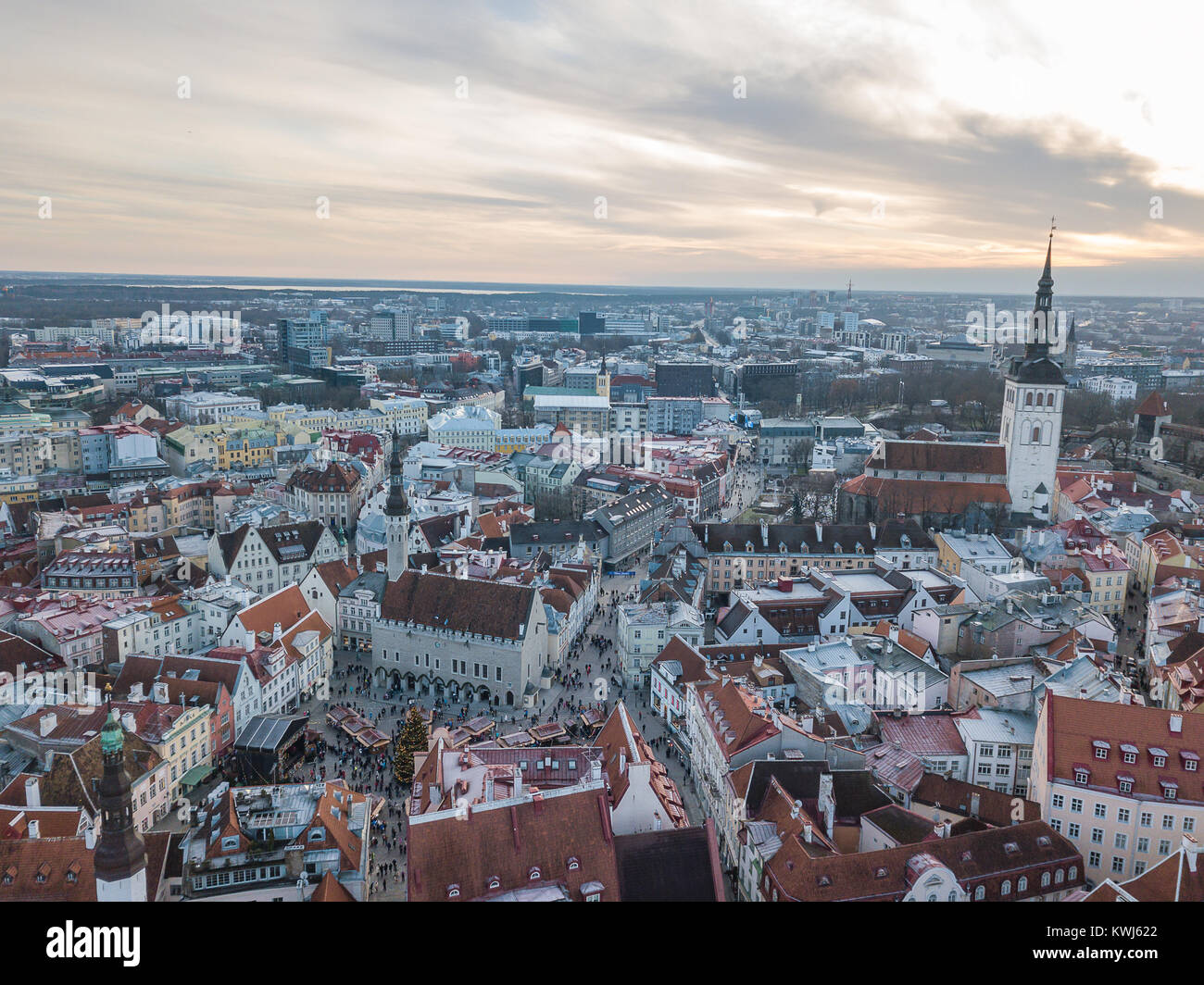 Aerial view of city Tallinn Estonia Stock Photo - Alamy