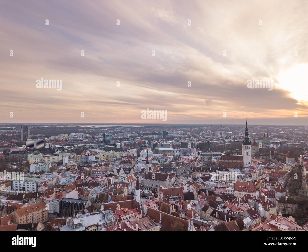 Aerial view of city Tallinn Estonia Stock Photo - Alamy