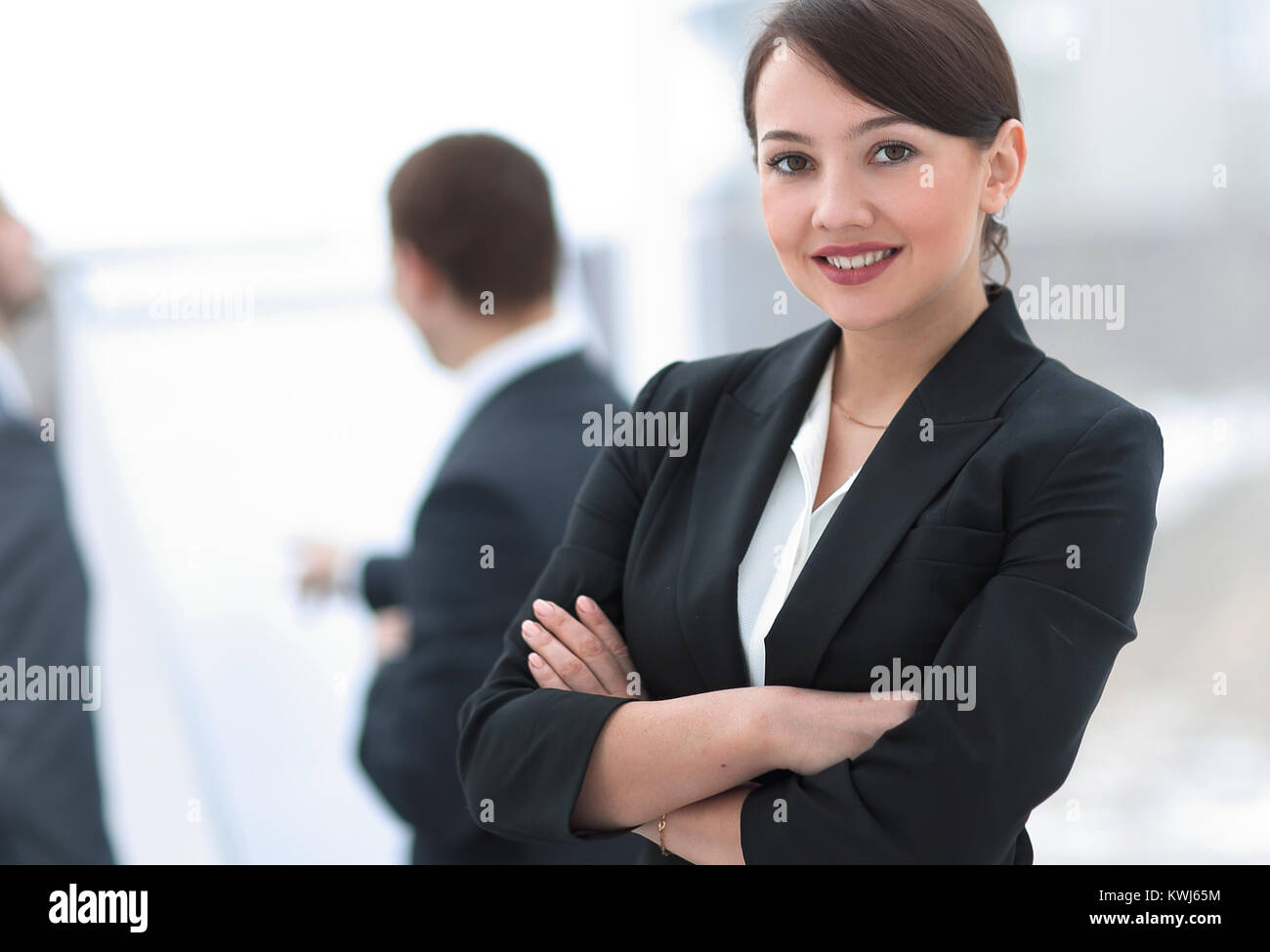 successful woman Manager in the background of the office Stock Photo ...