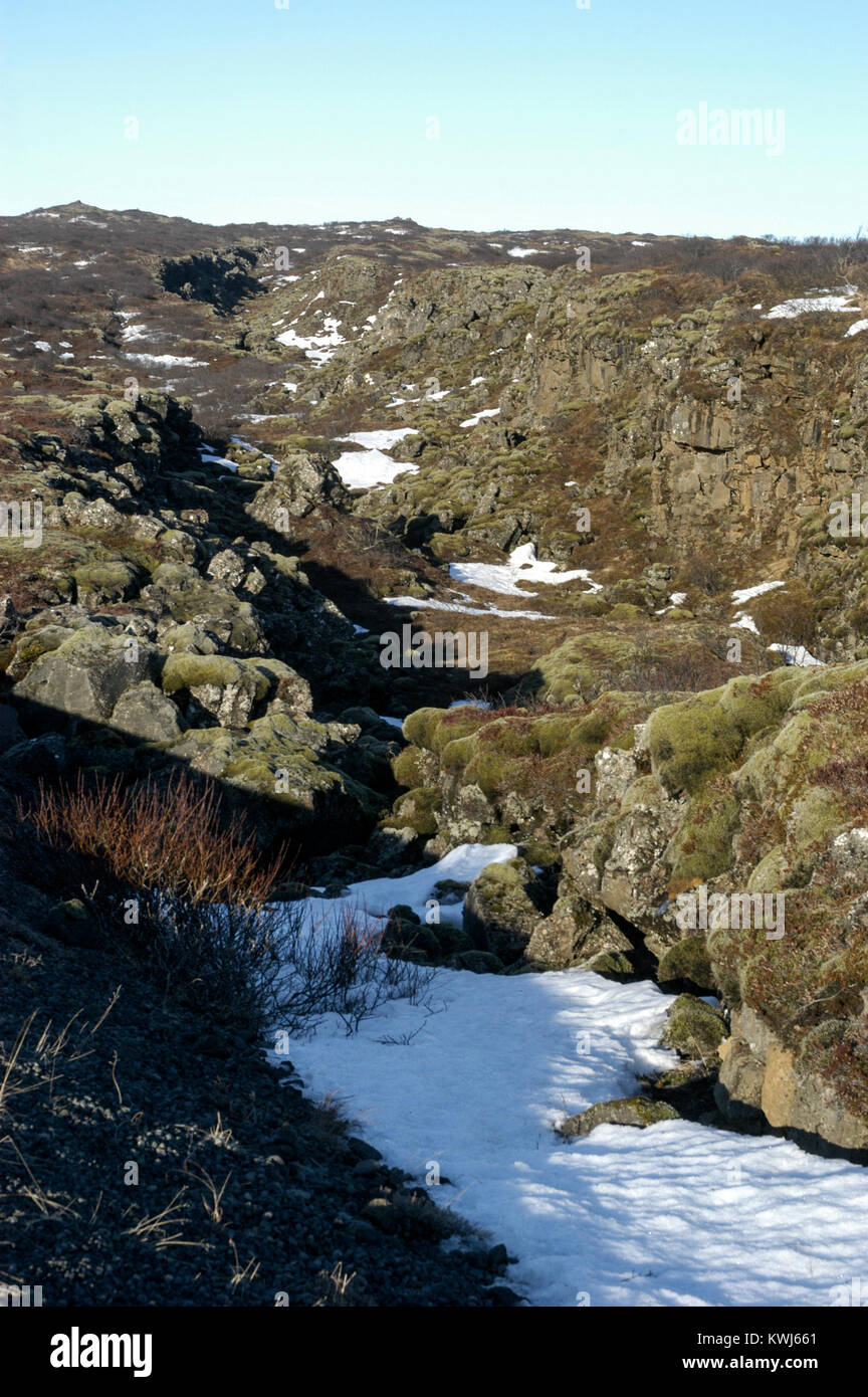 A long dividing line of rock separating the Eurasian continental plate ...
