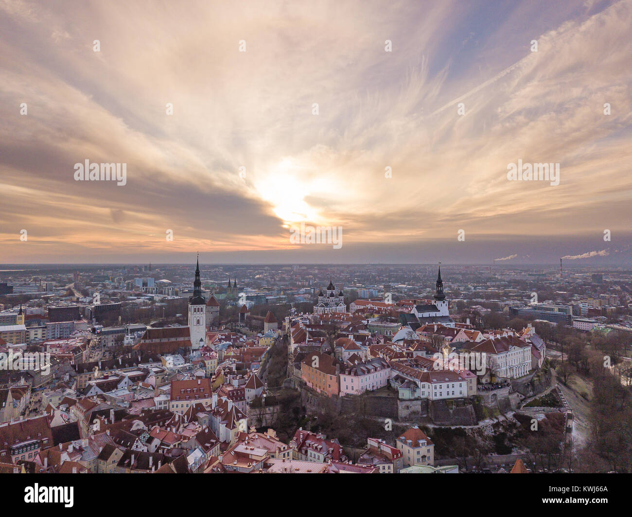 Aerial view of city Tallinn Estonia Stock Photo - Alamy